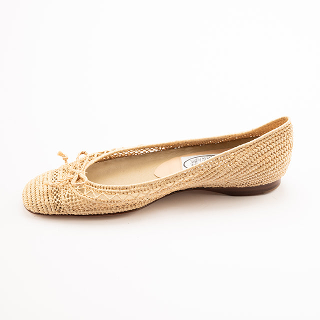 Zig Zag Bow Raffia Round Ballet-Natural – Emma Hope shop