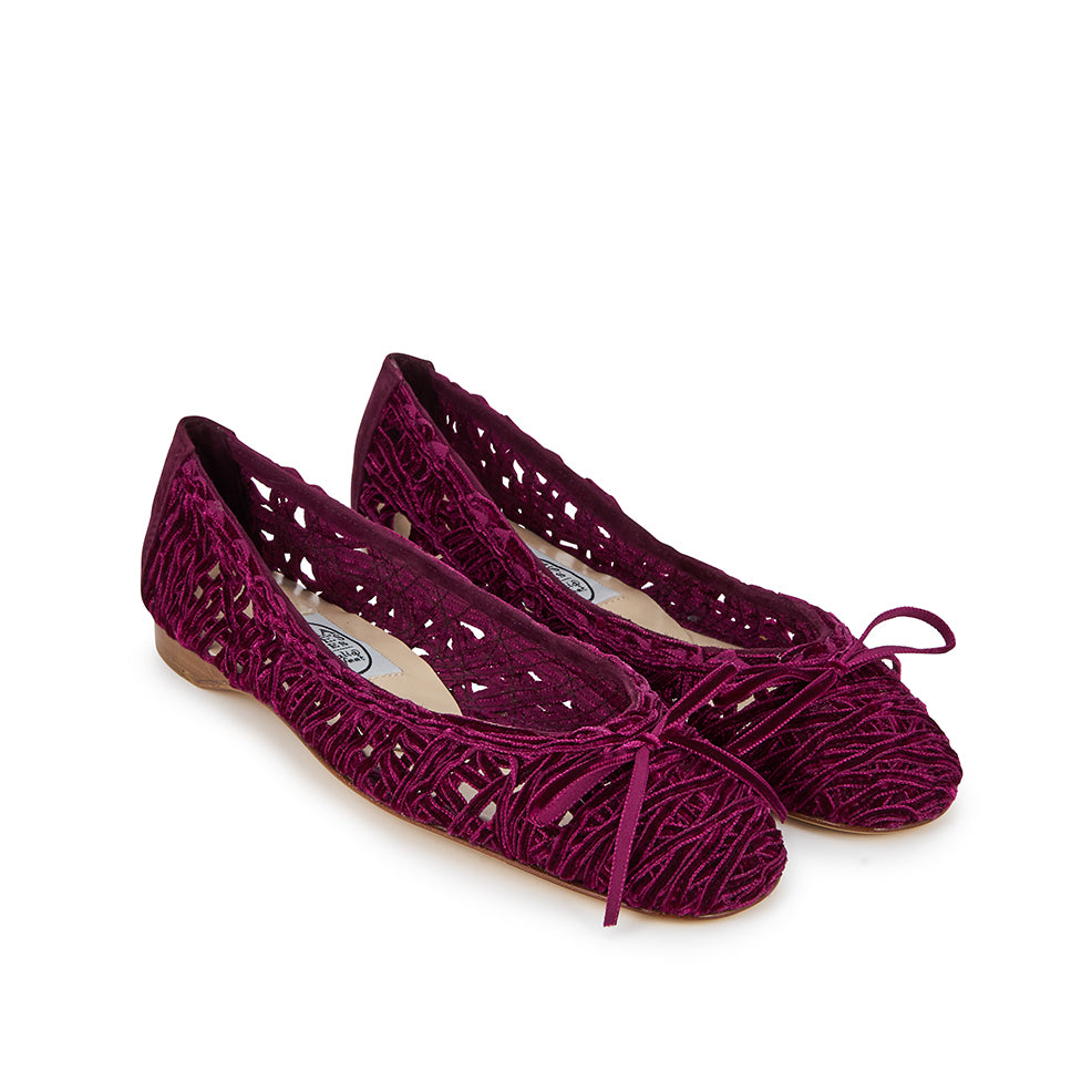 Criss Cross Velvet Ribbon Ballet-Ruby – Emma Hope shop