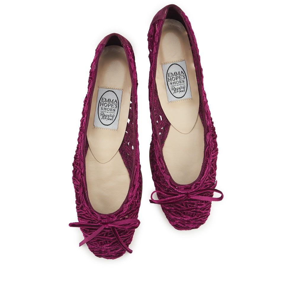 Criss Cross Velvet Ribbon Ballet-Ruby – Emma Hope shop