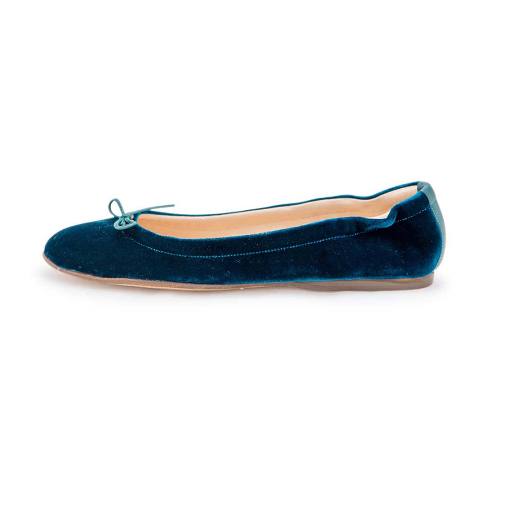 Elasticated Ballet - Petrol Velvet – Emma Hope shop